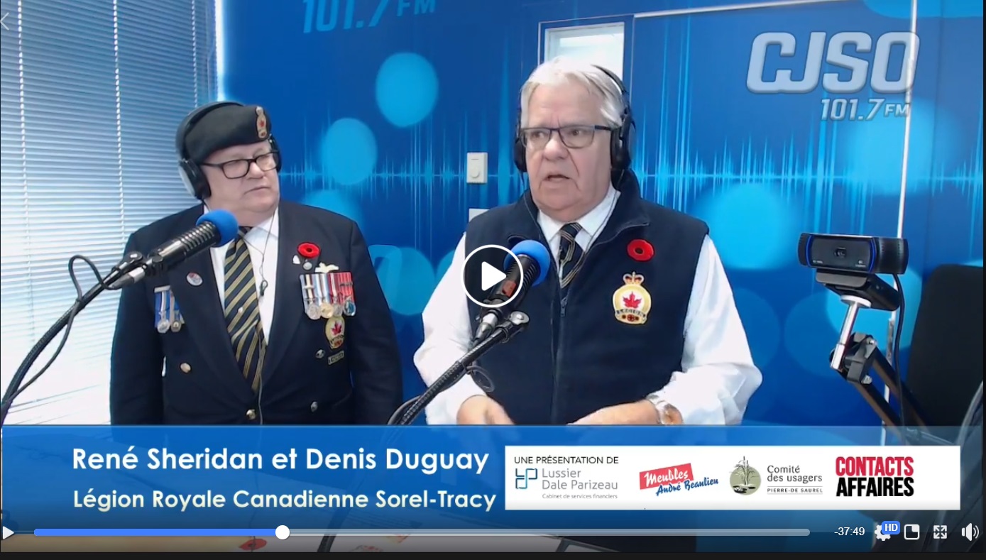 Le jour du souvenir, René Sheridan et Denis Duguay - Les 30 ans de la ...